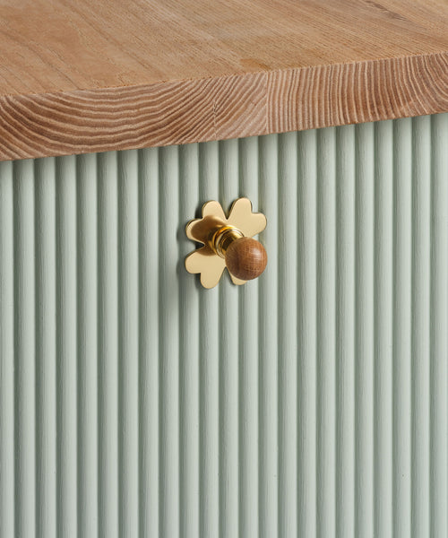 Natural Oak Knob, Brass – MG&Co.